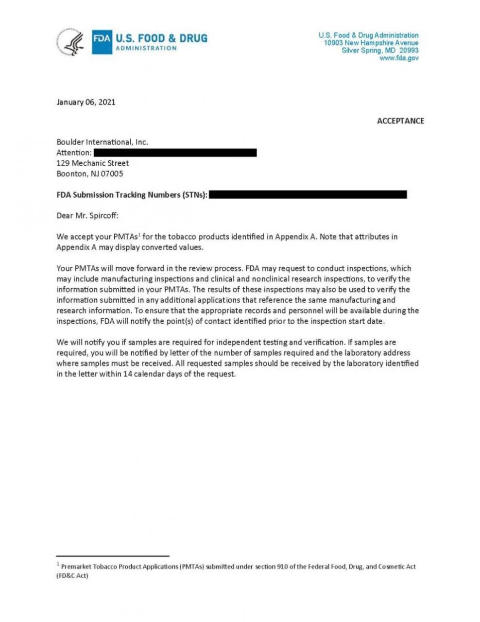 美国FDA通知铂德PMTA已进入实质性科学审查阶段 - 电子烟全产业链资讯网