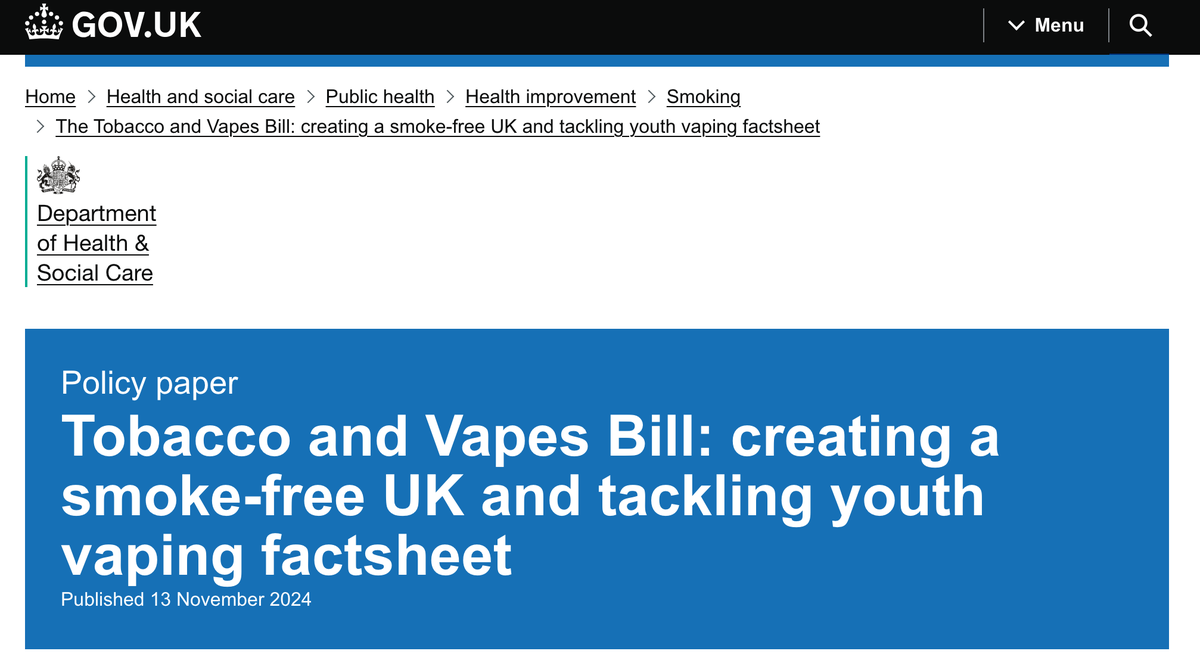 Tobacco and Vapes Bill: creating a smoke-free UK and tackling youth ...
